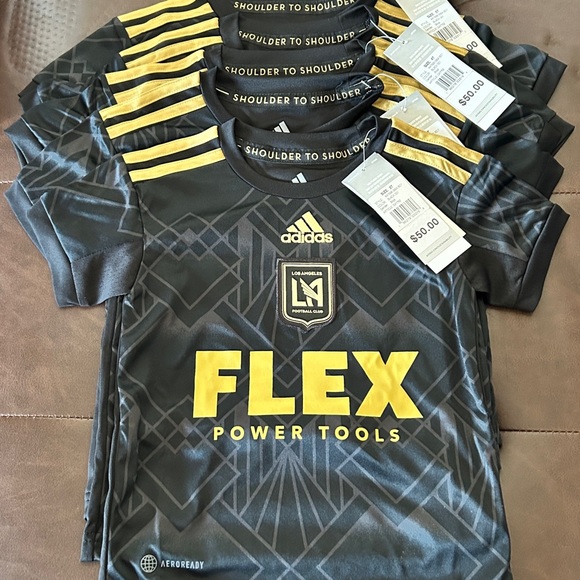 adidas | Shirts & Tops | Adidas Kids Lafc Soccer Jersey Black And Gold ...